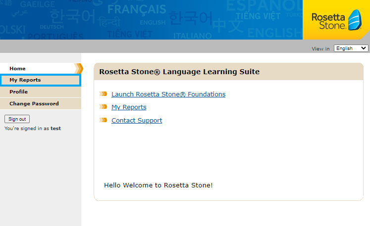 Foundations Usage Reports for Learners | Rosetta Stone® Support